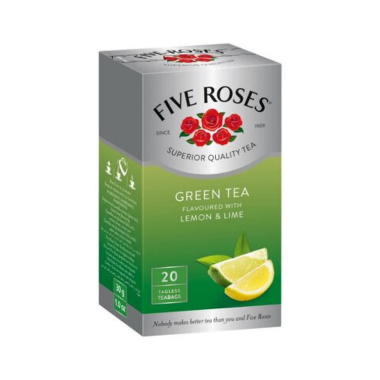 FIVE ROSES LEMON&LIME GREEN TEA 20 BAGS | Checkdate