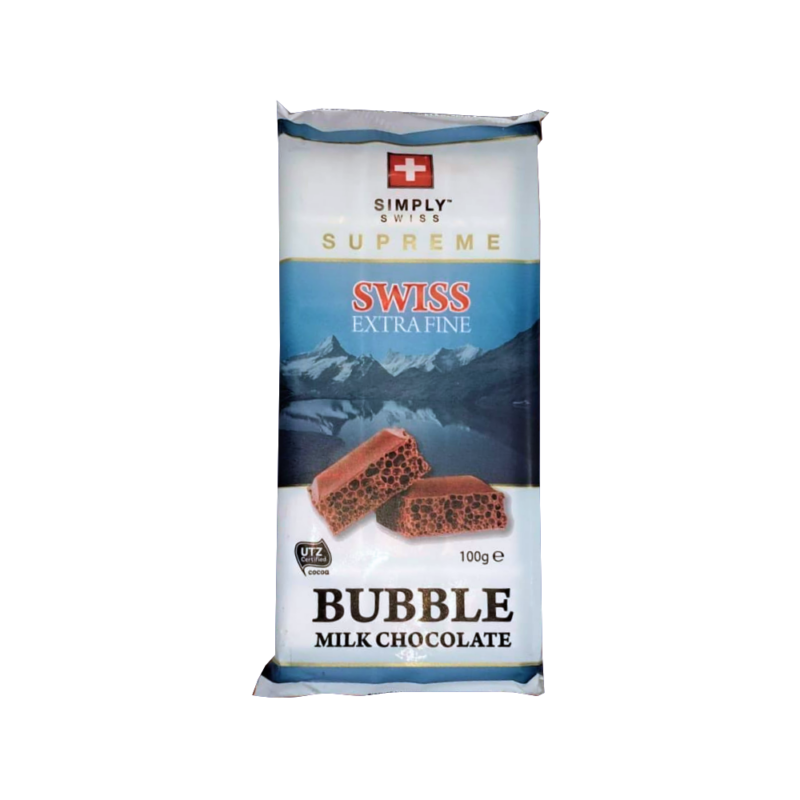 SWISS BUBBLE MILK CHOC 100G | Checkdate