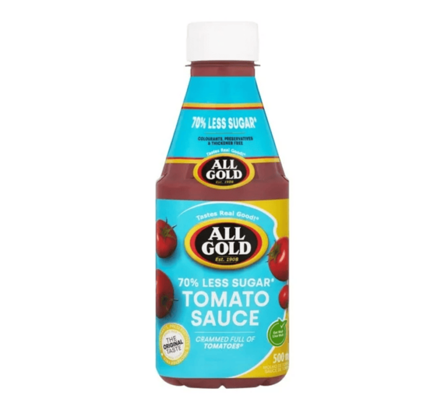 ALL GOLD TOMATO SAUCE LESS SUGAR 500ML | Checkdate
